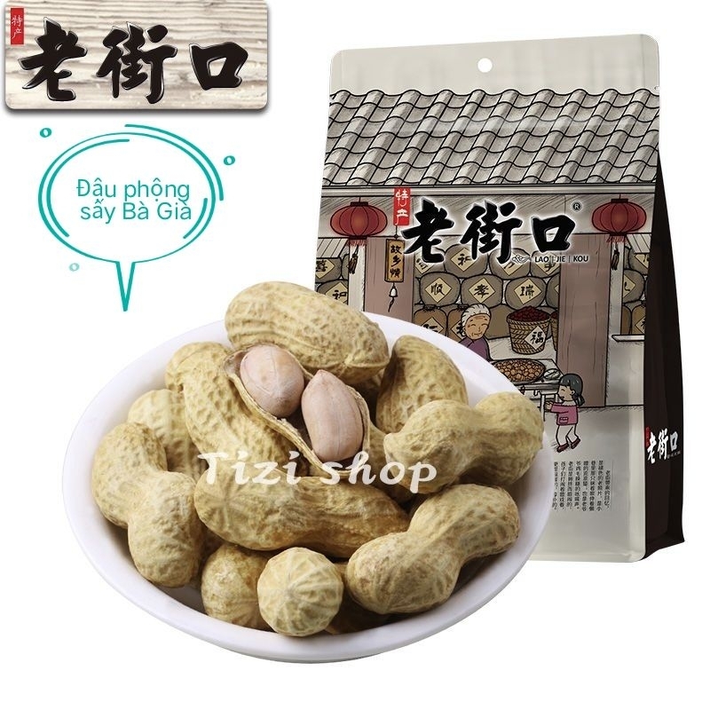 Đậu Phộng Rang Sấy Nguyên Vỏ, Đậu Phộng Rang Vị Sữa,Vị Tỏi thơm ngon hiệu Bà Già LAO JIE KOU túi ...