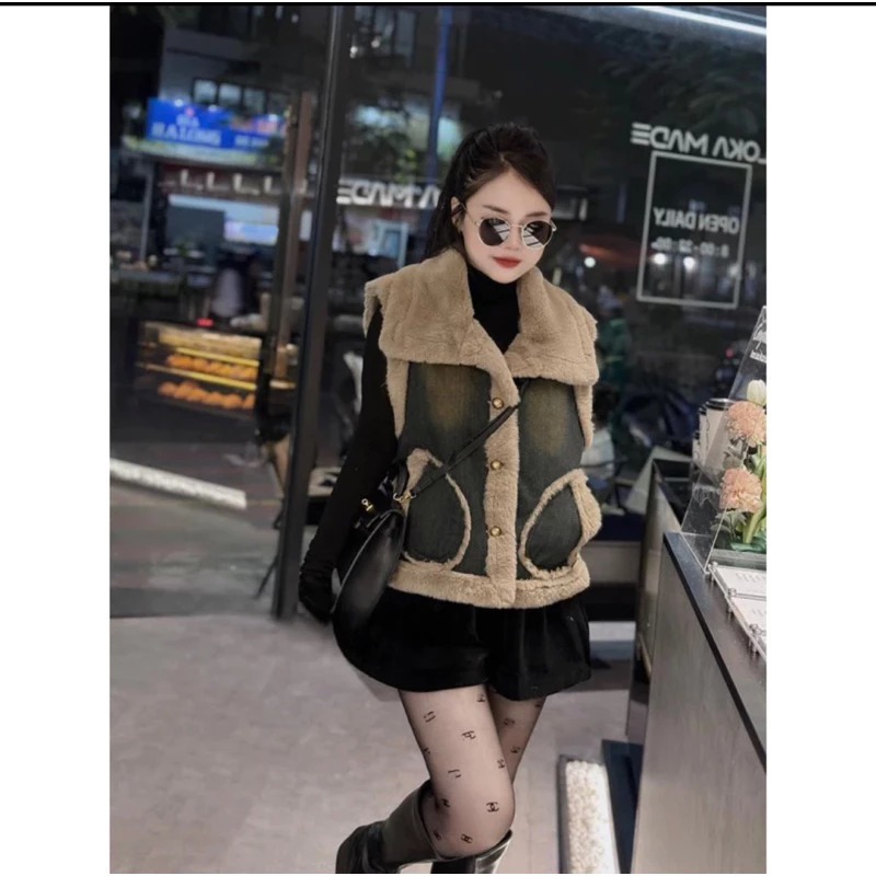 Áo Gile Bò Viền Lông Có Lót Lông Bên Trong Hàng mặc siêu xinh hot hòn họt 2024 HA6 | Shopee Việt Nam