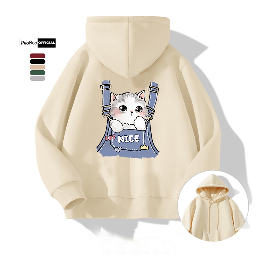 Áo Hoodie Pocket Nice Nam Nữ By PEABOO Unisex Chất Nỉ Lót Bông Mũ 2 Lớp ...