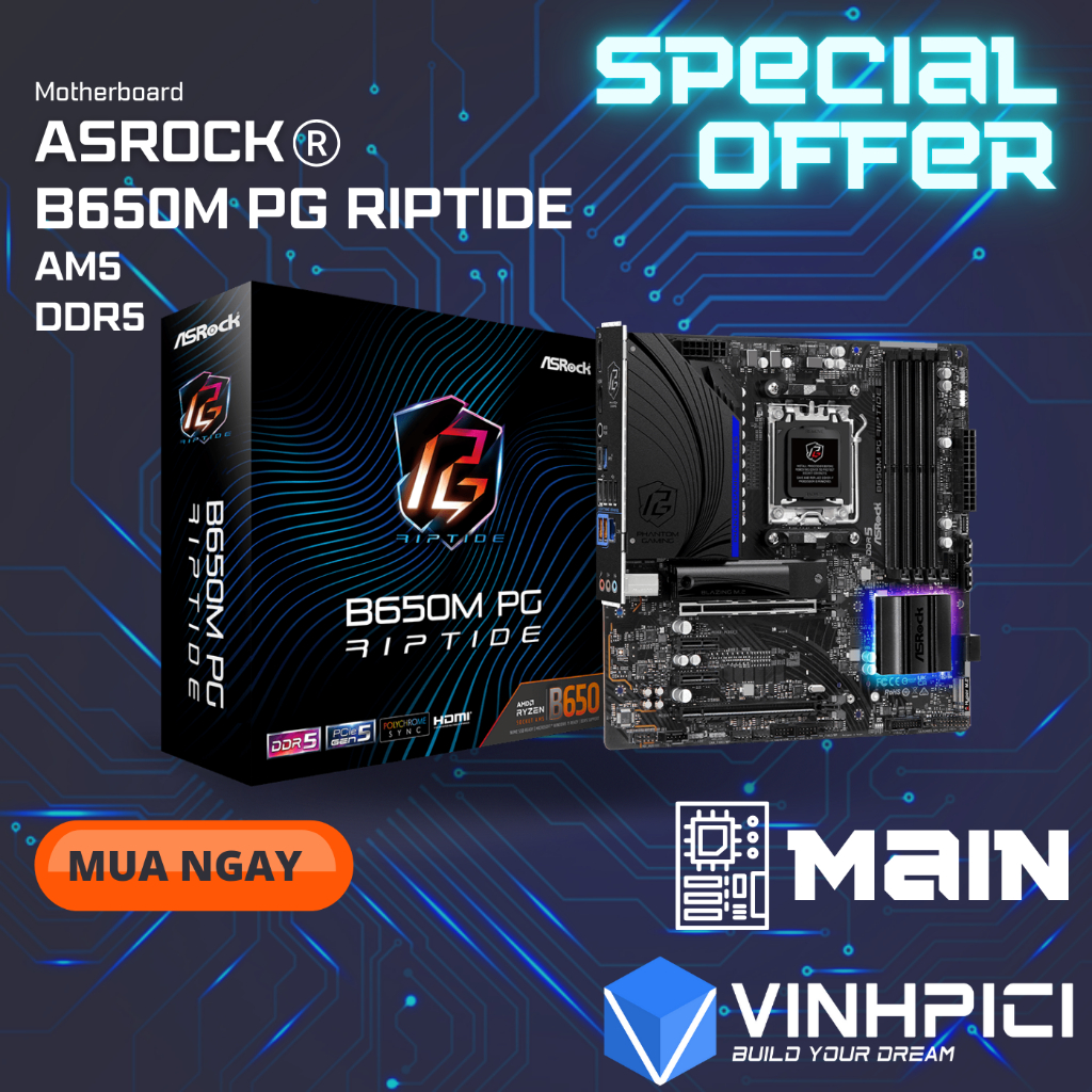 Mainboard ASROCK B650M PG Riptide [NEW] | Shopee Việt Nam