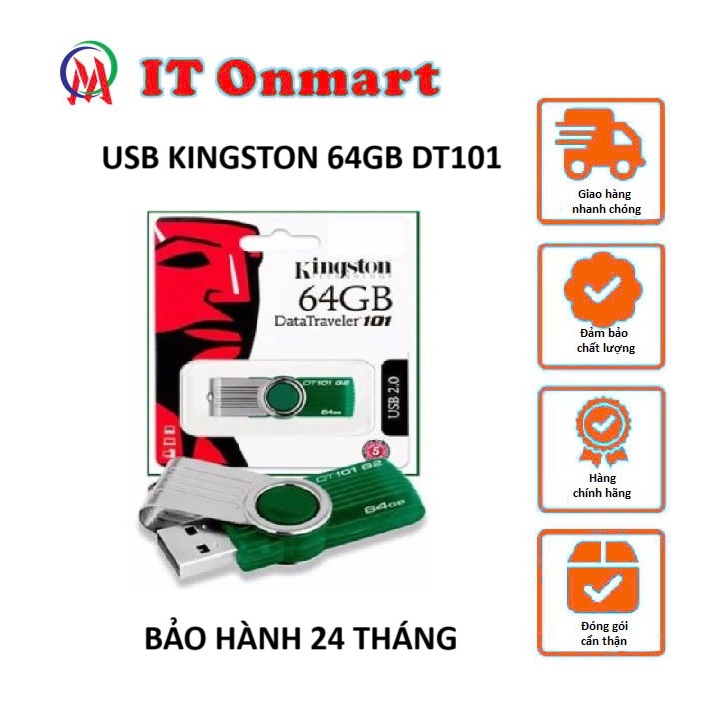 USB Kingston DT101 G2 64GB - 32GB - 16GB Bảo hành 2 năm | Shopee Việt Nam