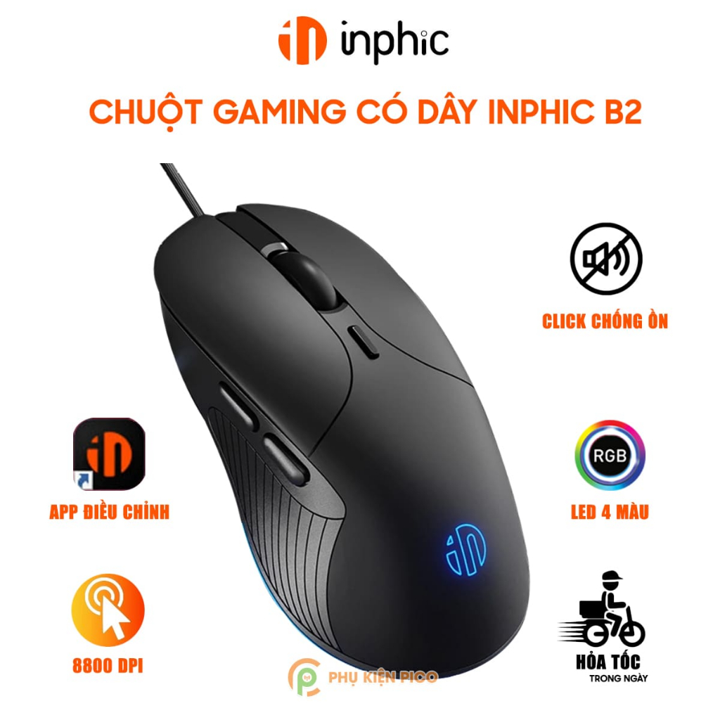 Chuột Inphic B2 Gaming có dây 8800 DPI USB - Chuột máy tính chơi game ...