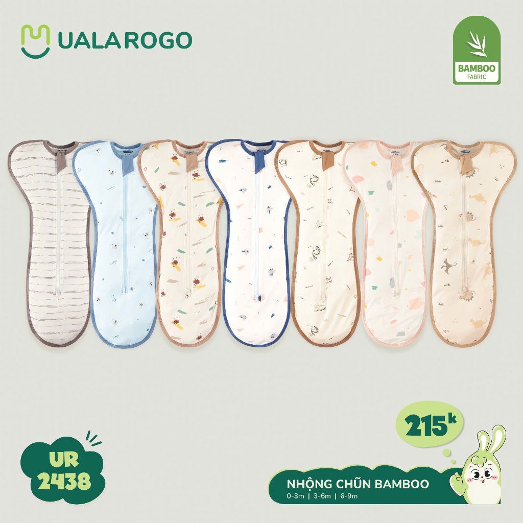 Uala Rogo Nhộng Chũn Cho Bé Vải Bamboo, Petit Sợi Tre Khóa 2 Chiều Co ...