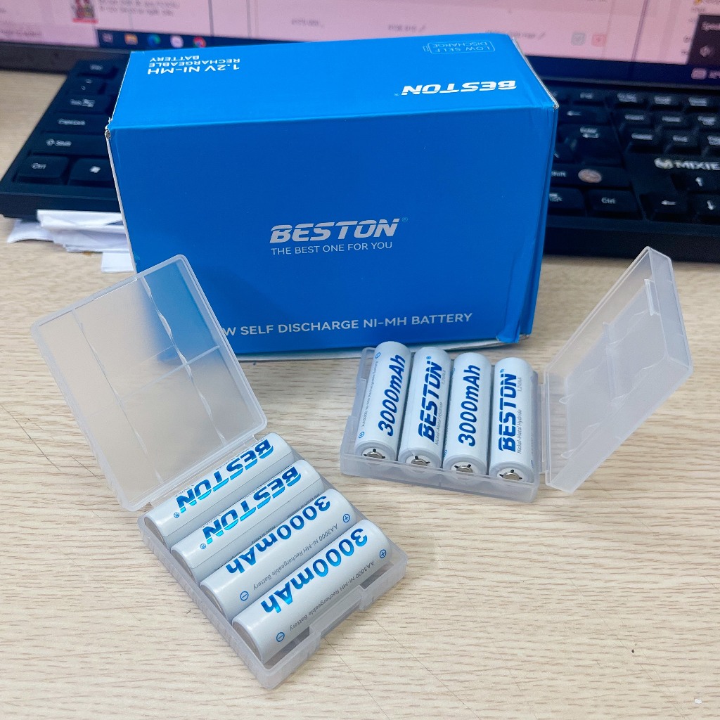 Pin sạc BESTON 1.2v AA AAA. Pin chính hãng BESTON vỉ 4 viên 3000mAh ...