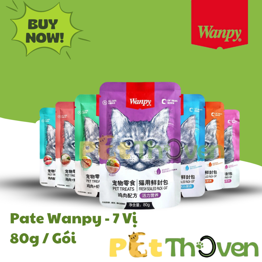 Pate mèo WANPY mix vị 80g - thức ăn ướt cho mèo | Shopee Việt Nam