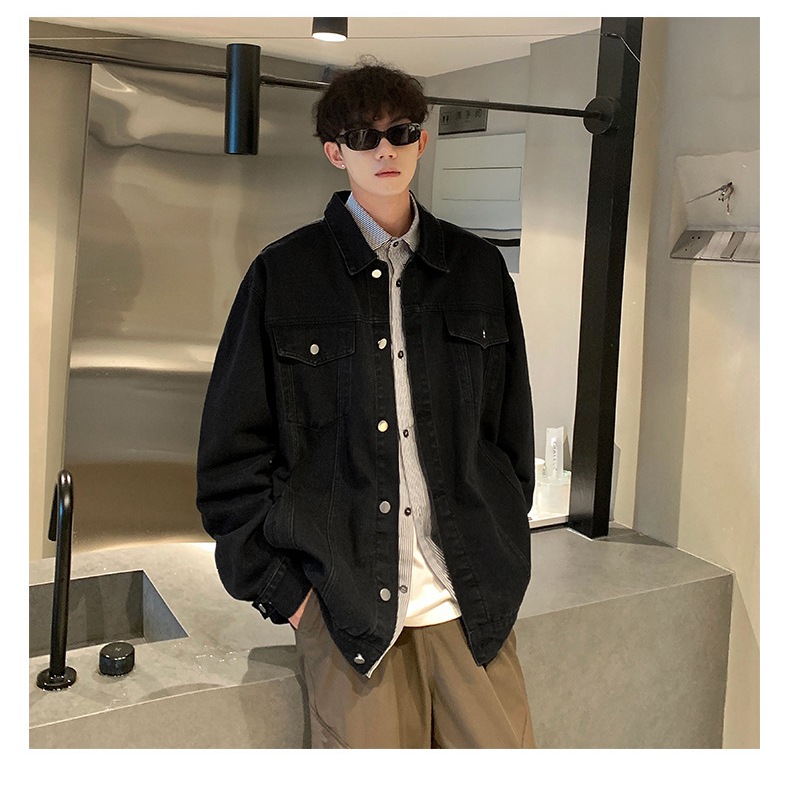 Áo Khoác jean nam trơn cúc cài Unisex nam nữ Form Rộng FABUMAN,áo khoác ...