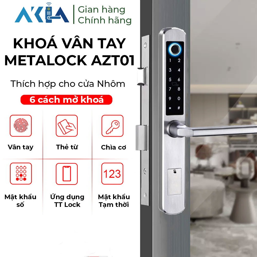 Khóa vân tay Metalock AZT-01 dành cho cửa nhôm - Mở khóa vân tay, mật ...