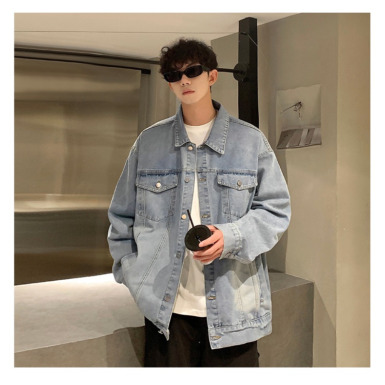 Áo khoác jean nam dáng rộng form suông oversize, áo khoác mùa đông cho ...