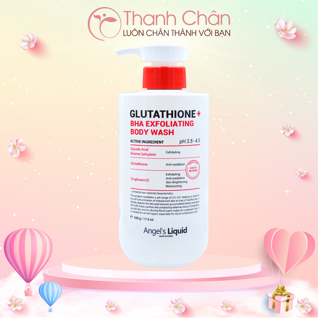 Sữa tắm Angel's Liquid Glutathione Plus BHA Exfoliating Body Wash 500g ...