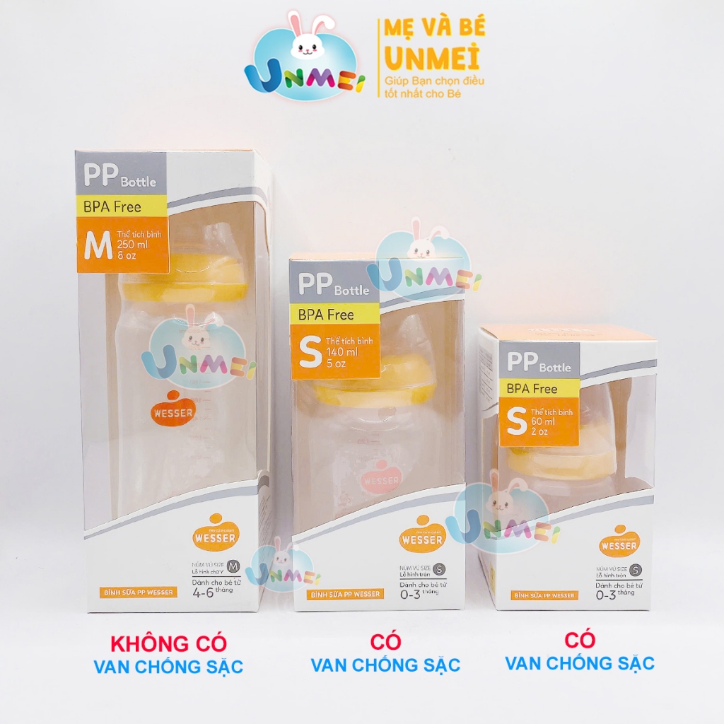 Bình Sữa Wesser Nhựa PP/PPSU đủ size Bình Sữa Wesser Cổ Hẹp, Bình Sữa Wesser Cổ Rộng Mẹ và Bé ...