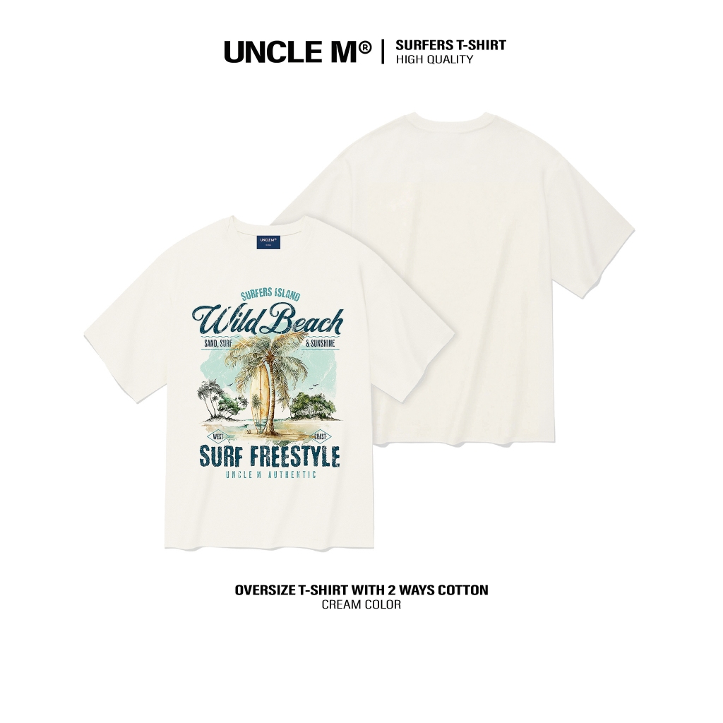 Áo thun local brand cổ tròn Uncle M cotton 100% nam nữ Unisex in lụa ...