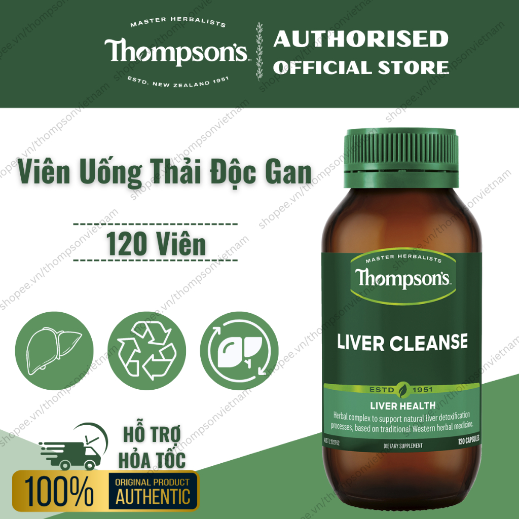 Viên Uống Thải Độc Gan - Thompson's Liver Cleanse - 120 Viên | Shopee ...