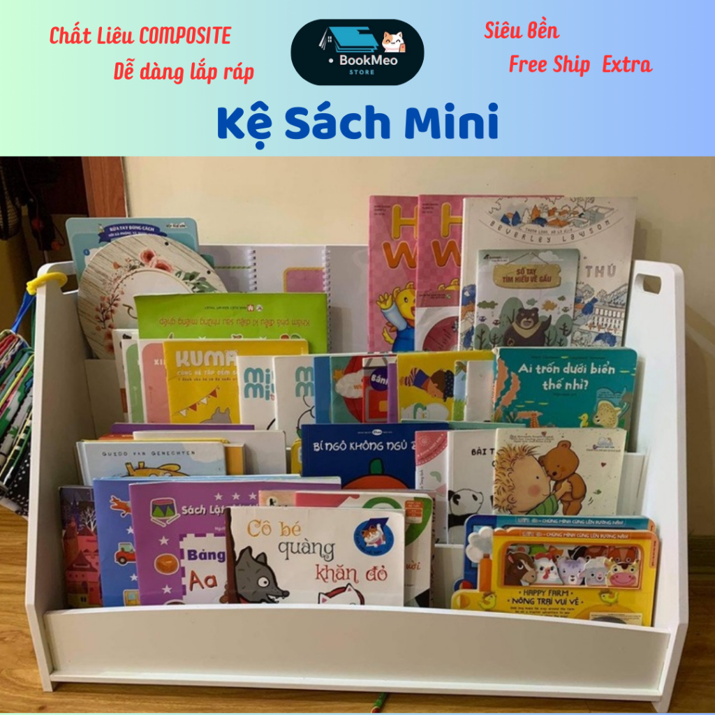 Kệ sách cho bé, kệ mini để bàn đa năng | Chất Liệu Composite, PVC siêu ...