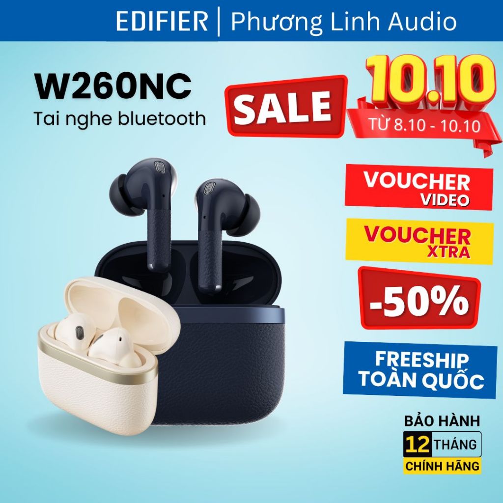 Edifier W260NC Tai nghe bluetooth chống ồn chủ động 6 Mic ENC| App ...