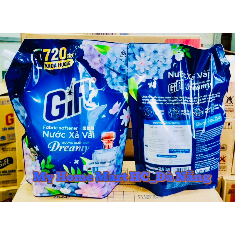 Nước xả vải Gift hương nước hoa Dreamy (túi) 3,2kg Dòng cao cấp lưu hương bền lâu | Shopee Việt Nam