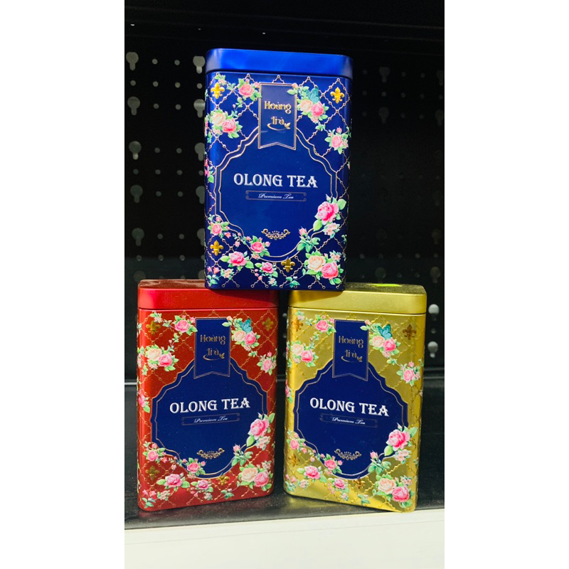 Trà olong tea Hoàng Trà hộp thiếc màu đỏ- xanh - vàng ( date 8.9.2025) | Shopee Việt Nam