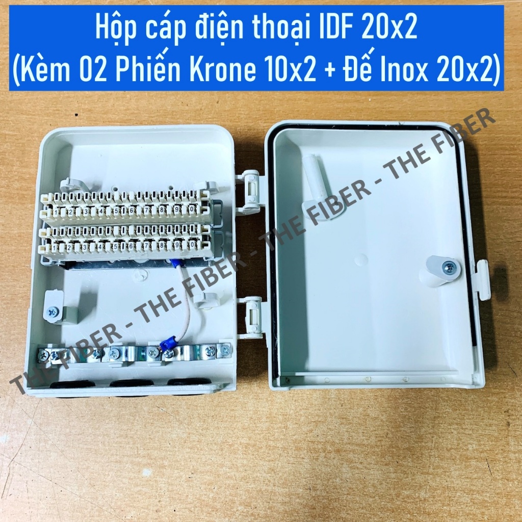 Hộp cáp điện thoại IDF 20x2 (Kèm 02 Phiến Krone 10x2 + Đế Inox 20x2 ...