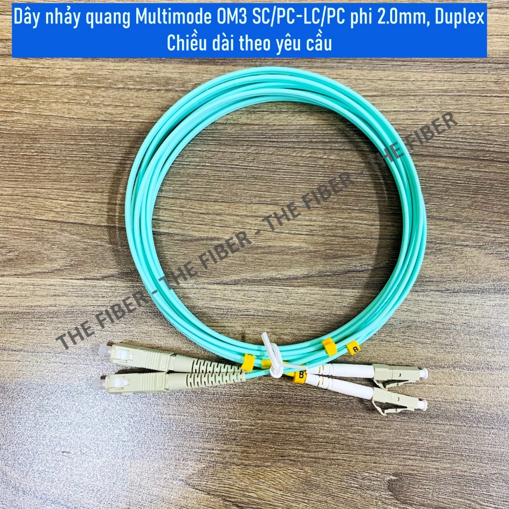 Dây nhảy quang Multimode OM3 SC/PC-LC/PC phi 2.0mm, Duplex - Chiều dài ...