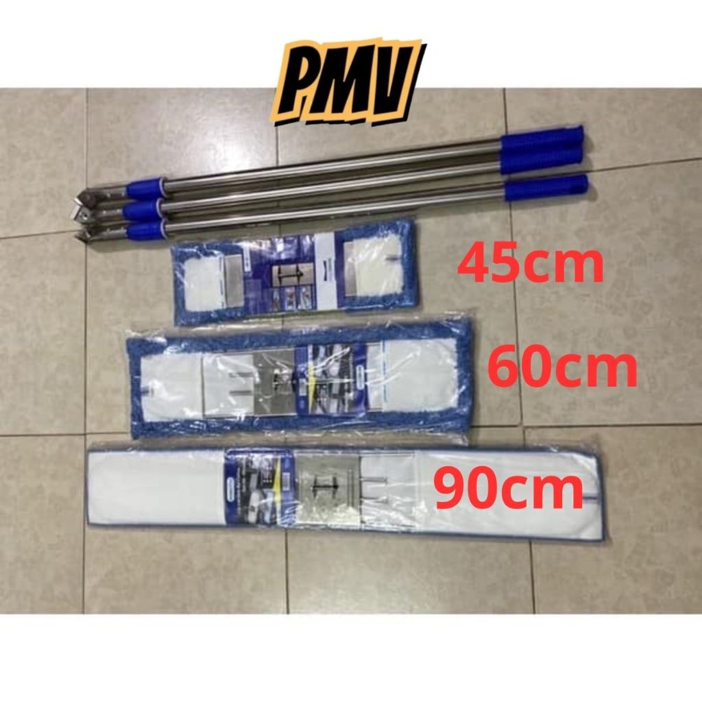 Cây lau nhà công nghiệp HOMEINNO inox cứng cáp, chổi lau nhà công nghiệp 45cm - 60cm - 90cm ...