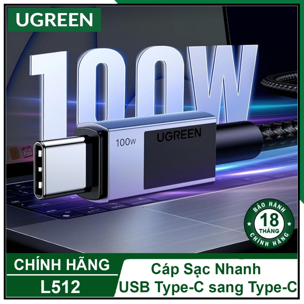 Cáp Sạc Nhanh USB Type-C sang Type-C 240W PD3.1 Ugreen L512 - Chính Hãng | Shopee Việt Nam