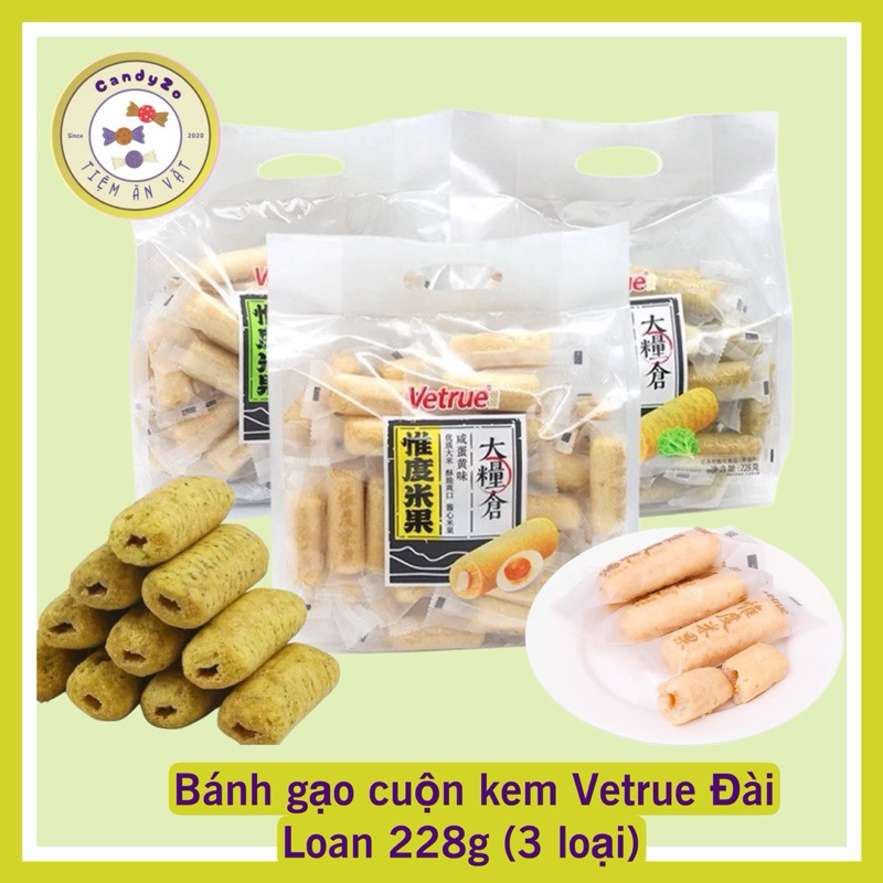 Bánh gạo cuộn kem Vetrue Đài Loan 228g (3 loại) | Shopee Việt Nam