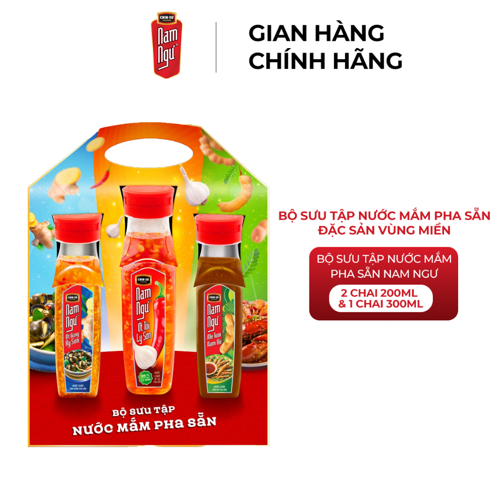 Combo Nước Mắm Pha Sẵn Nam Ngư - Đặc Sản Vùng Miền (1 chai 300ml&2 chai 200ml)& Kho quẹt Nam Ngư ...