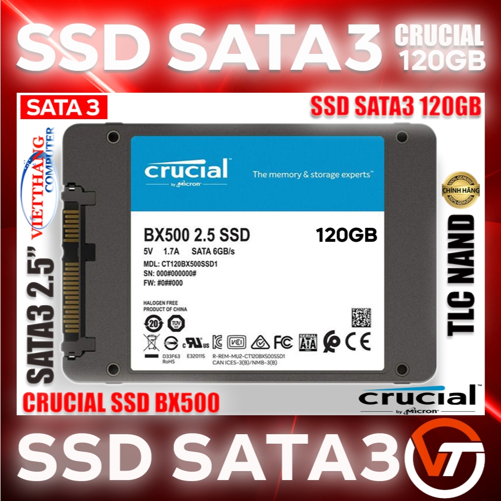 Ổ cứng 120G SSD Crucial - SSD 120G Crucial SATA3 Sức khoẻ Good rất đẹp ...