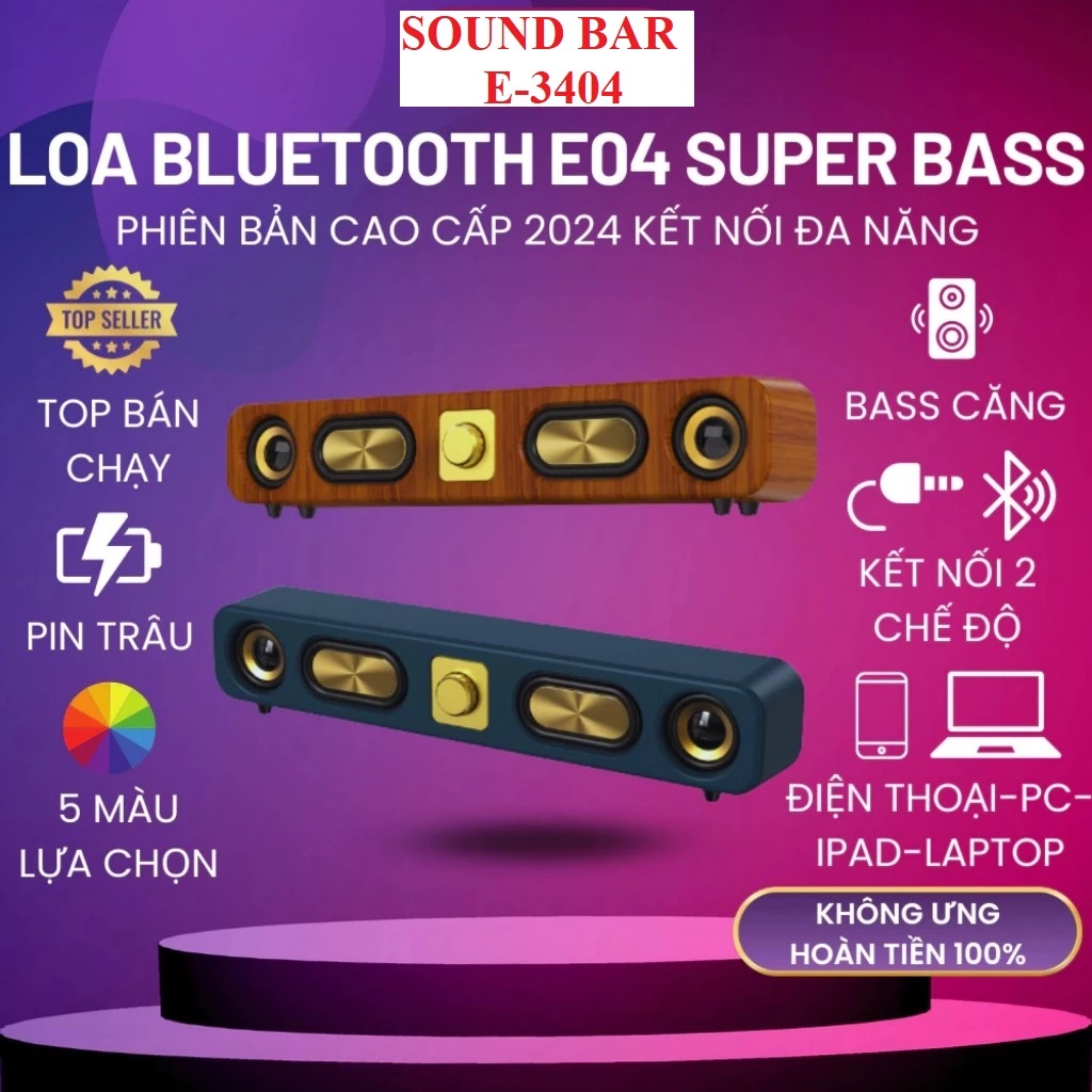 Loa Bluetooth E3404 Sound Bar mini, loa máy tính, laptop, điện thoại ...