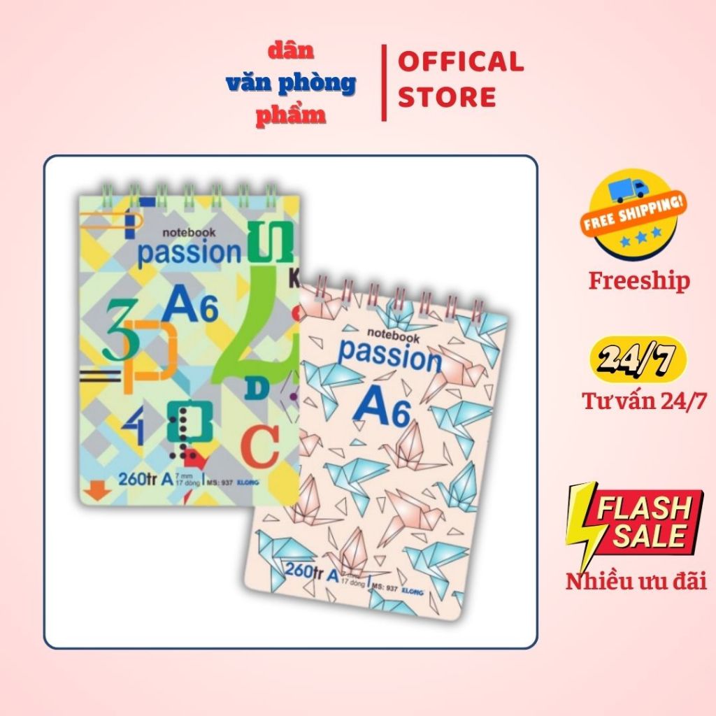 Sổ lò xo kép ngang A6 - 260 trang KLONG MS: 937 | Shopee Việt Nam