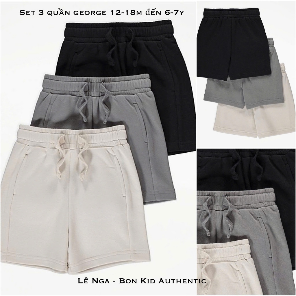 Set 3 quần short bé trai GEORGE chính hãng sz từ 1.5-2y đến 6-7y ...