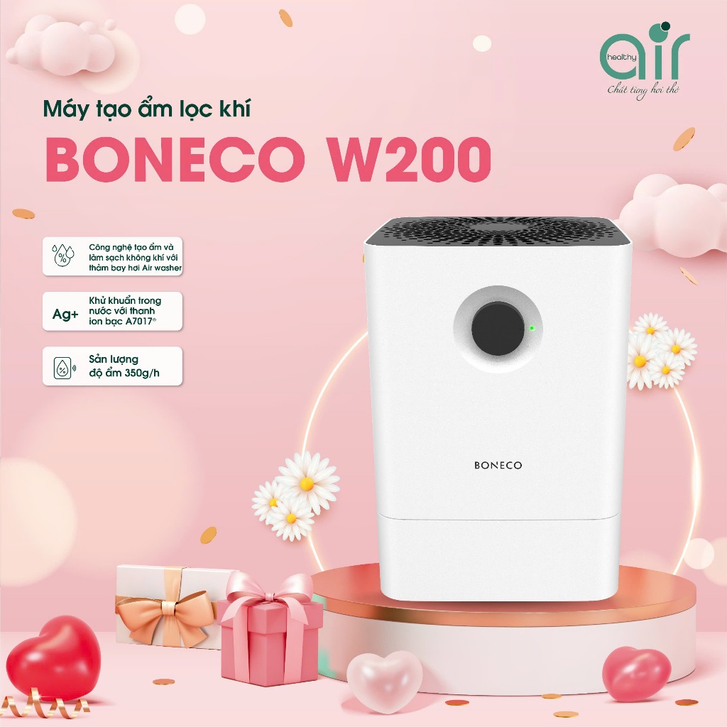 Máy tạo ẩm kết hợp làm sạch không khí BONECO W200 Khử khuẩn Khuếch tán tinh dầu nhập khẩu Châu ...