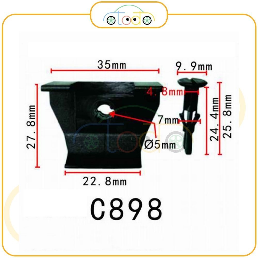 Chốt nhựa C898 dùng cho xe Toyota sản xuất với độ chính xác cao ...