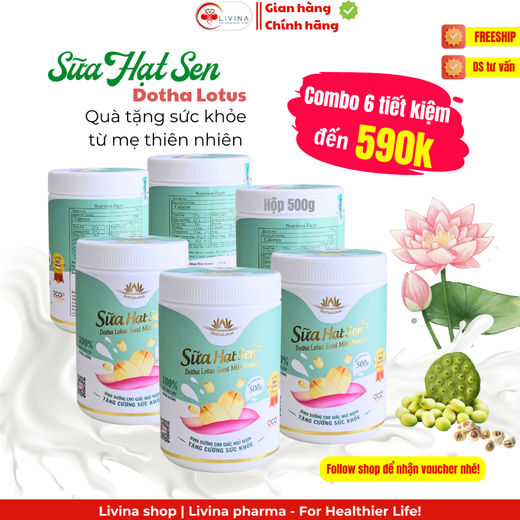 Sữa Hạt Sen Dotha Lotus (6 hộp) - Hạt Sen, nguồn dinh dưỡng từ thiên ...
