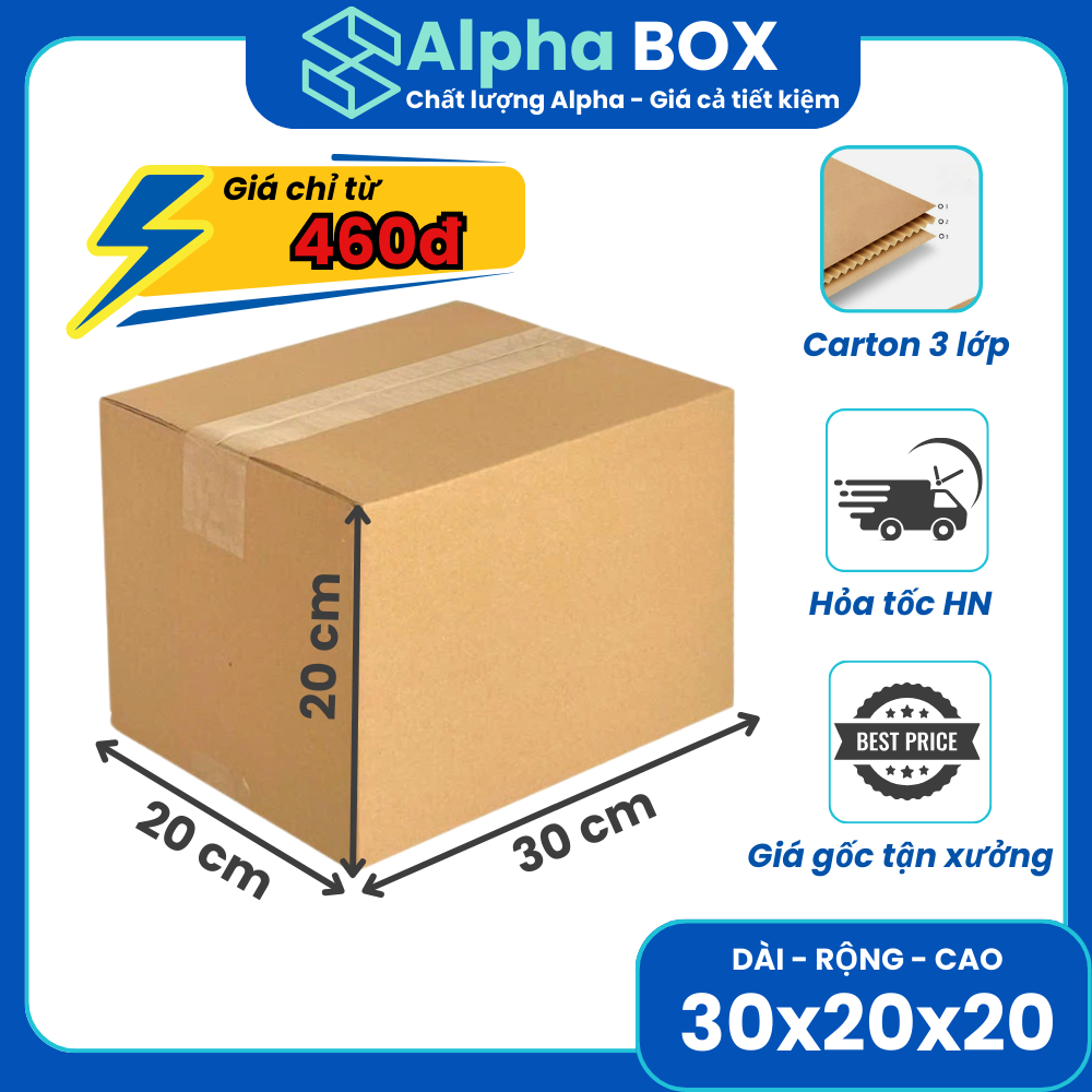 30x20x20 Hộp carton đóng hàng, thùng carton to đóng hàng chuyển nhà ...