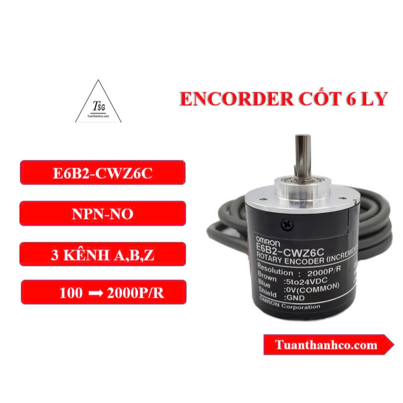 Encoder Cốt 6 Ly 2000 Xung E6B2-CWZ6C E6B2 Rotary Encoder | Shopee Việt Nam