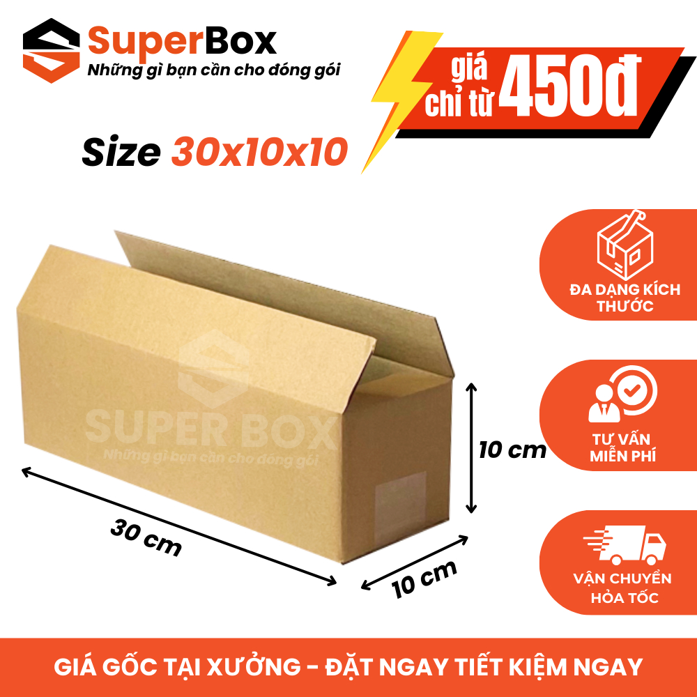 30x10x10 Combo 10 hộp carton đóng hàng Super Box hộp giấy đóng hàng giá ...