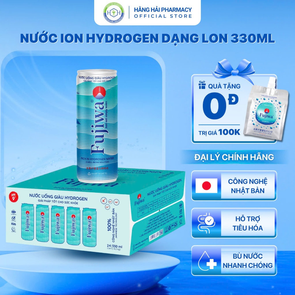 Nước ion hydrogen giàu khoáng chất, bổ sung Canxi - Thùng 24 lon 330ml ...