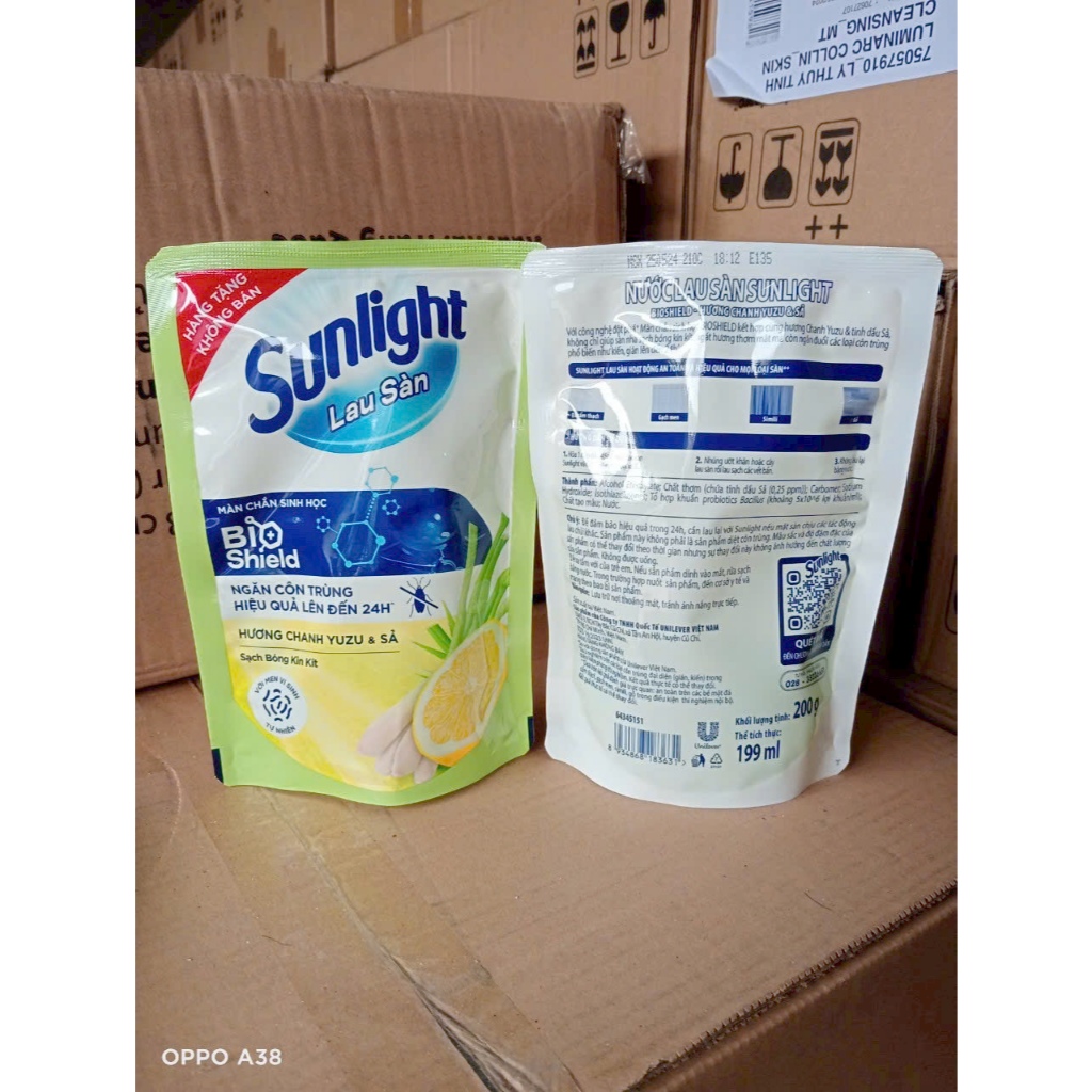 Combo 10 túi Nước Lau Sàn Sunlight 200g Hương Chanh sả, bạc hà (HKM ...