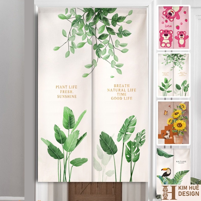 Rèm cửa noren 2 mảnh phong cách Nhật Bản 2 tà chất liệu canvasdày dặn trang trí nhà cửa,quán ăn ...