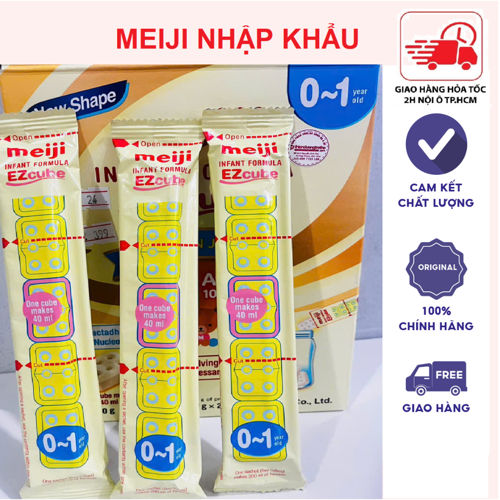 COMBO 3 Thanh Sữa Thanh Meiji 27g - Sữa Meiji Infant Formula Ezcube Số 0-1 Nhập Khẩu Nhật Bản ...