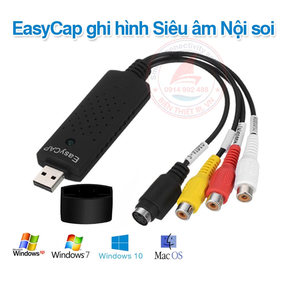 EasyCap USB ghi hình AV RCA S-Video Siêu âm Nội soi Camera DVR lưu vào ...