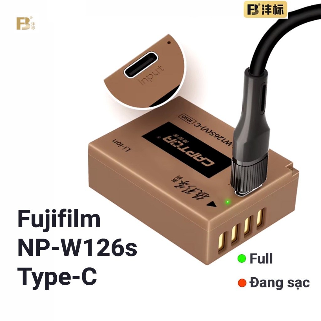 Fujifilm NP-W126s Type-C | Pin máy ảnh sạc trực tiếp FB Captor Fujifilm ...