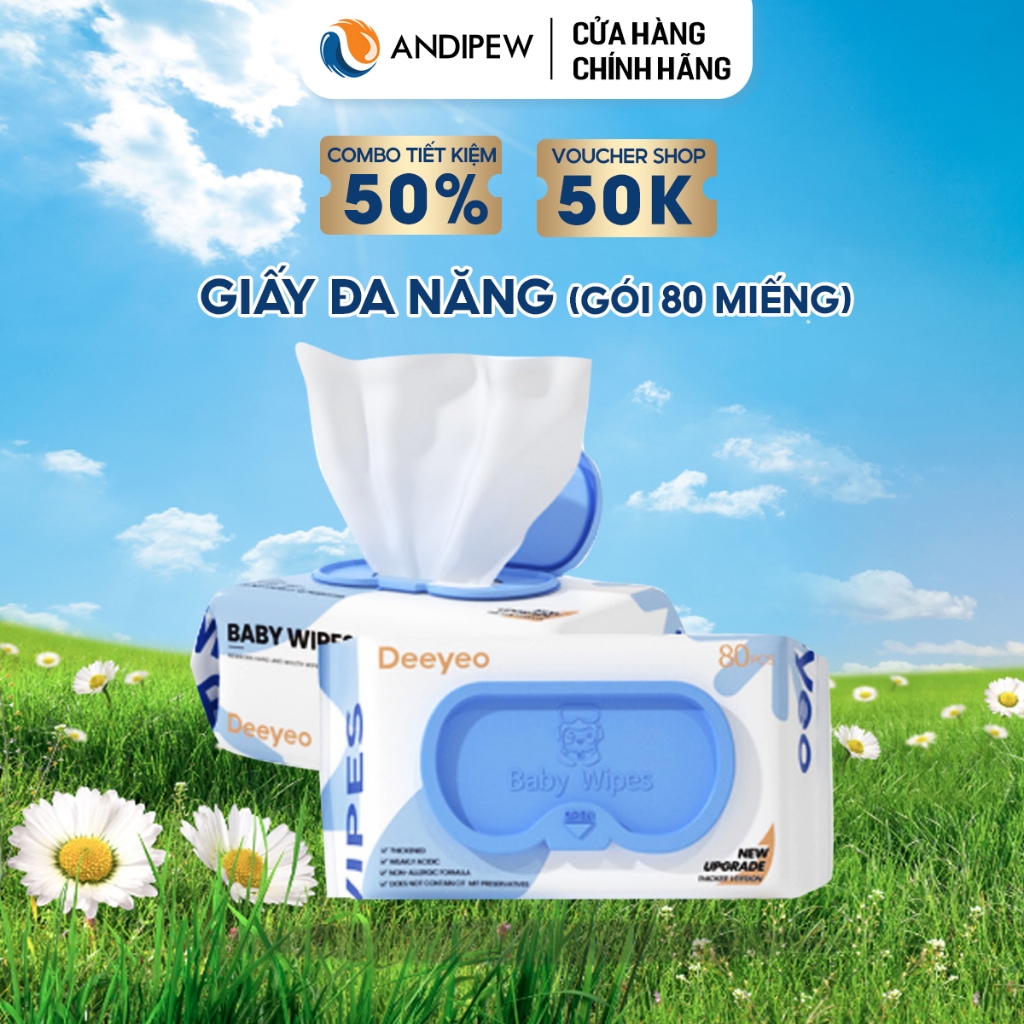 DEEYEO Khăn Giấy Ướt Đa Năng Baby Wipe 80m/gói | Shopee Việt Nam