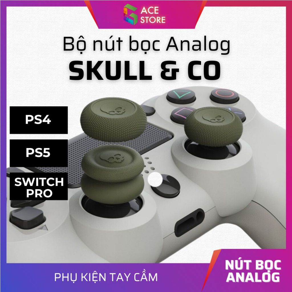 Bộ nút bọc Analog Skull & Co cho tay cầm PS4 / PS5 / Switch Pro ...