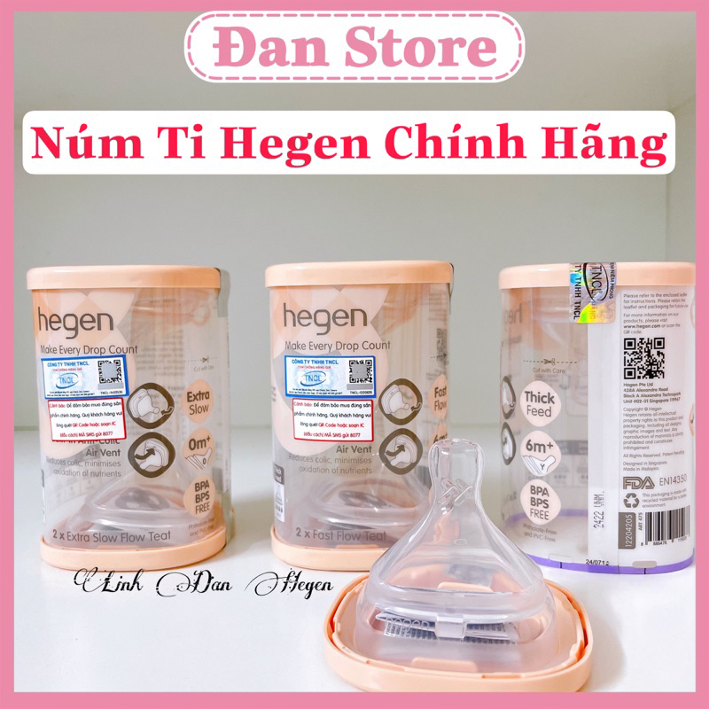 Núm ti hegen số 0 1 2 3 4 Y chính hãng, Núm ty bình sữa hegen chính ...