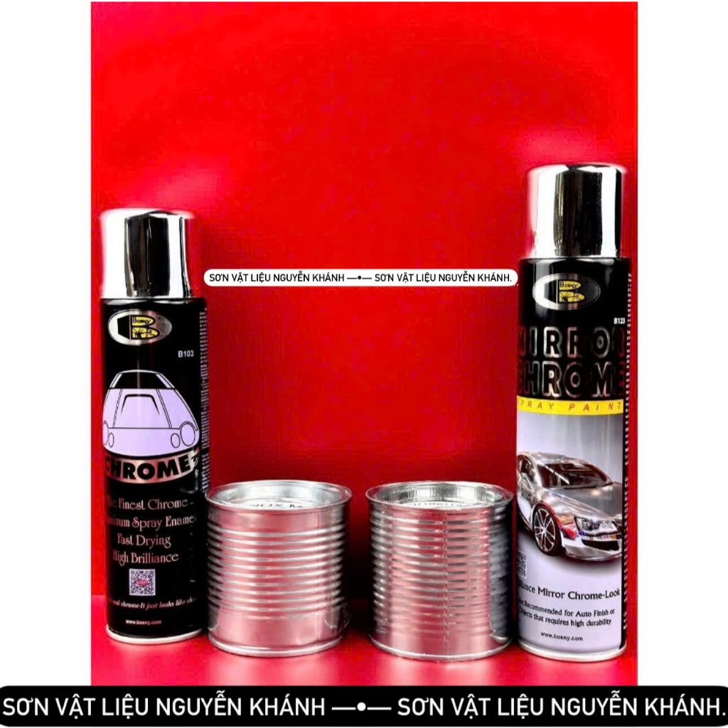 Sơn xịt mạ inox chrome Bosny(B103) - inox mờ nhám | Shopee Việt Nam