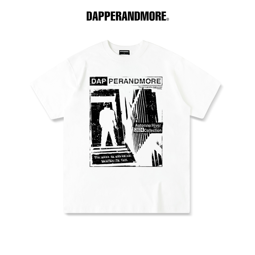 Áo Thun Unisex DAPPERANDMORE Paradise Form Rộng Oversize 100% Cotton 250GSM - White | Shopee ...