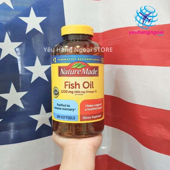 Dầu cá cao cấp Fish Oil 1200mg 720mg Omega-3 Nature Made 300 viên của ...
