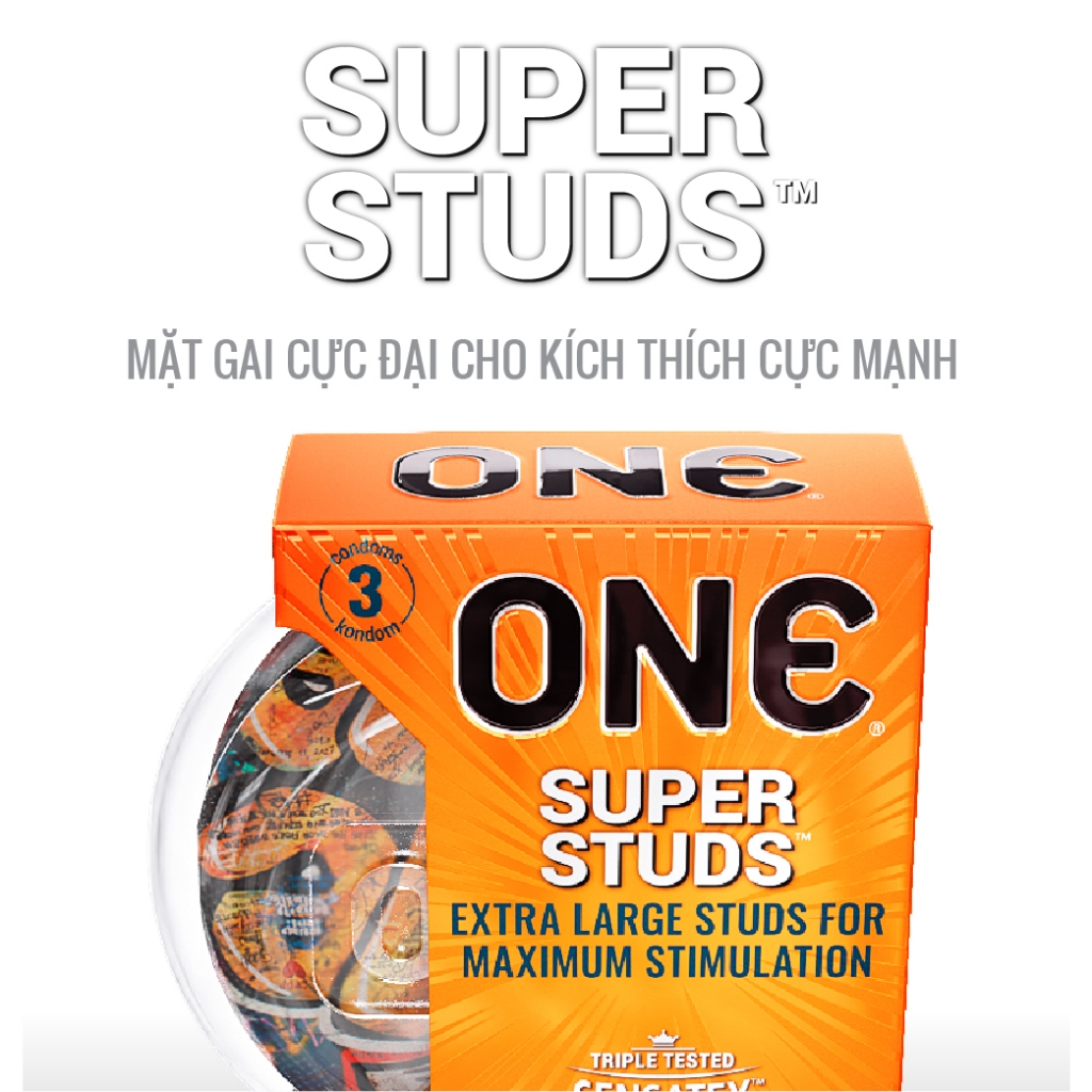 [CHÍNH HÃNG] Bao Cao Su ONE của Mỹ Có Gai Cực Đại Mềm One Super Studs size 53mm | Shopee Việt Nam