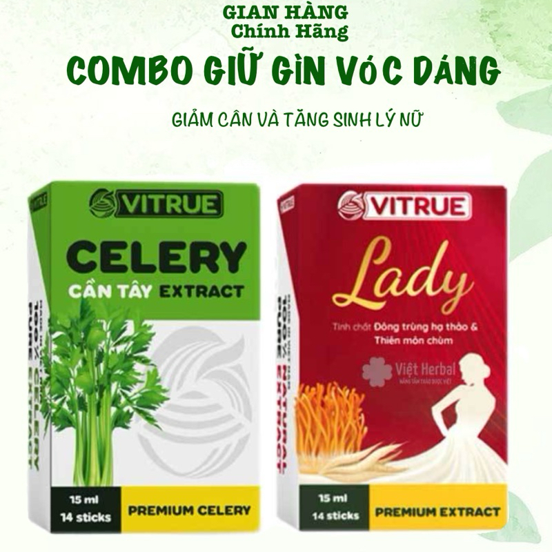 [Combo Giữ Gìn Vóc Dáng] Tinh Chất Cần Tây + Vitrue Lady | Shopee Việt Nam